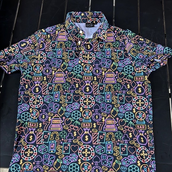 Sunday Swagger | Shirts | Black Polo Shirt With Bold Design | Poshmark
